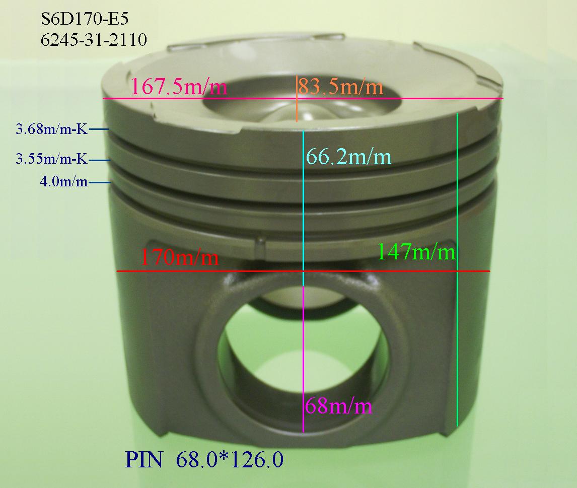 S6D170E-5 6245-31-2110/KOMATSU PISTON SET/Piston Set | AUTOPARTS ...